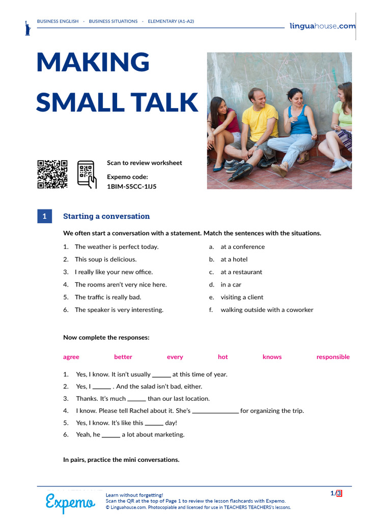Business English: Small Talk Basics | PDF | Human Communication