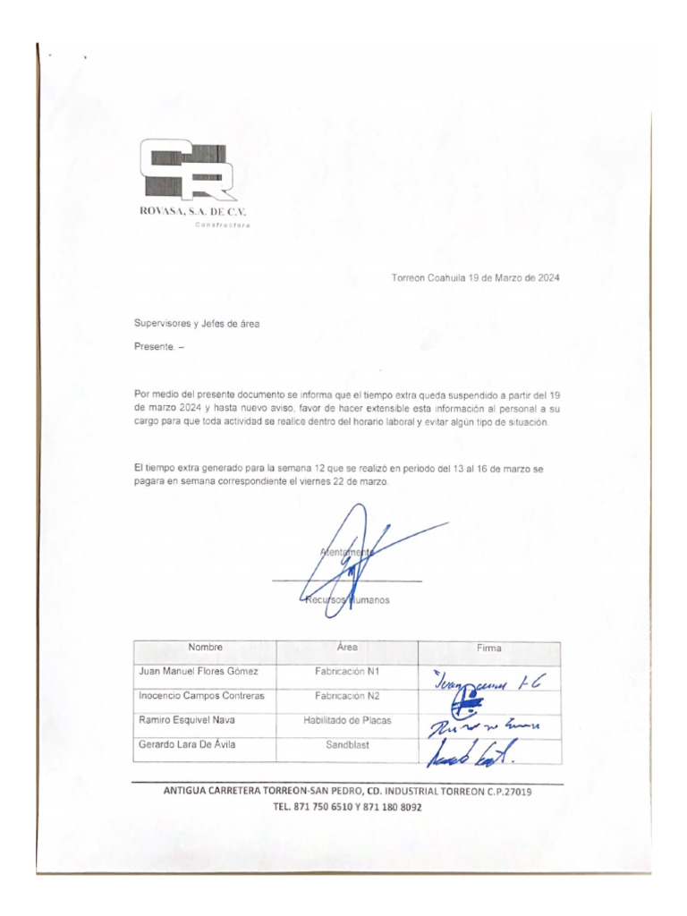 Informe de Tiempo Extra Mzo 2024 | PDF