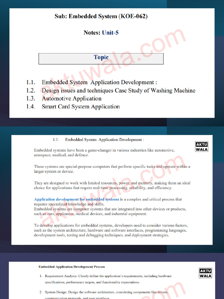 1718117450-Embedded Unit 5 by AKTU WALA (Satyam Sahu) | PDF