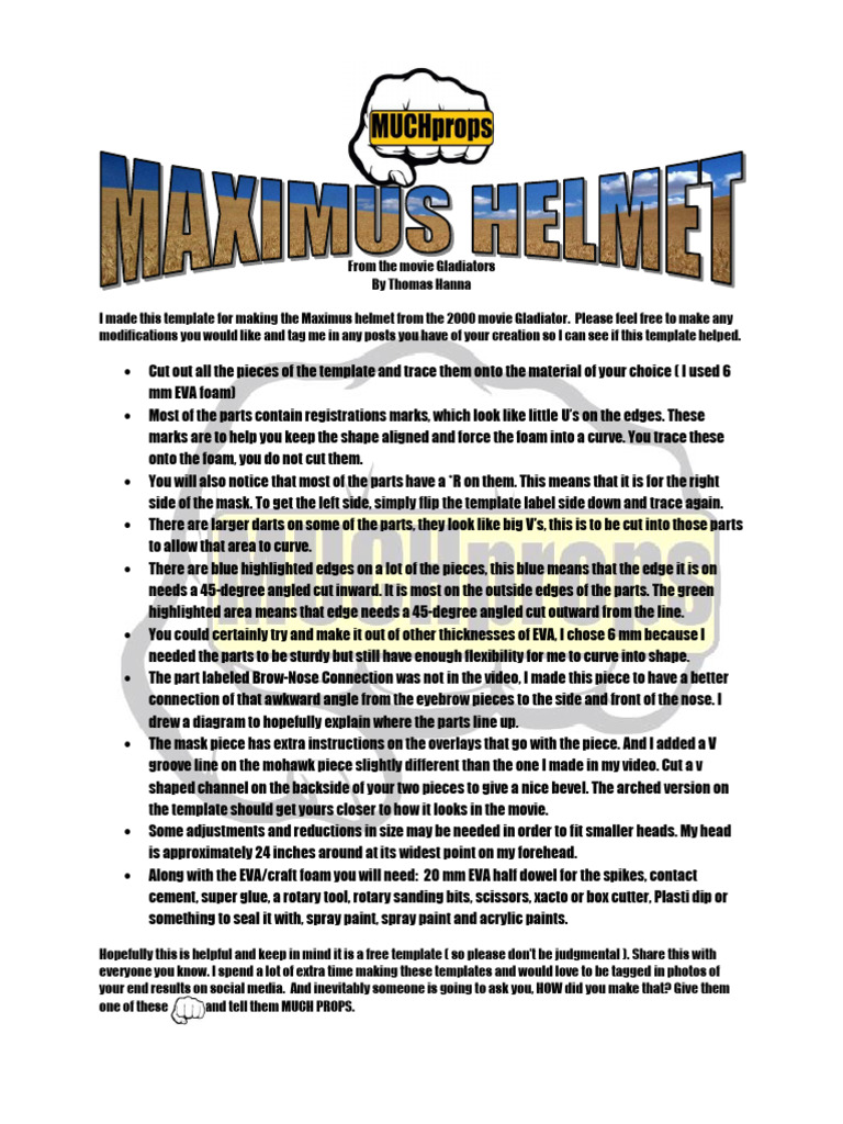 Maximus Helmet Template | PDF