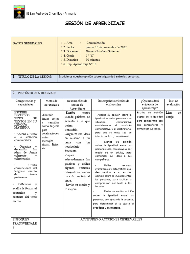 Comunicacion 10 de Noviembre | PDF | Evaluación | Enseñando
