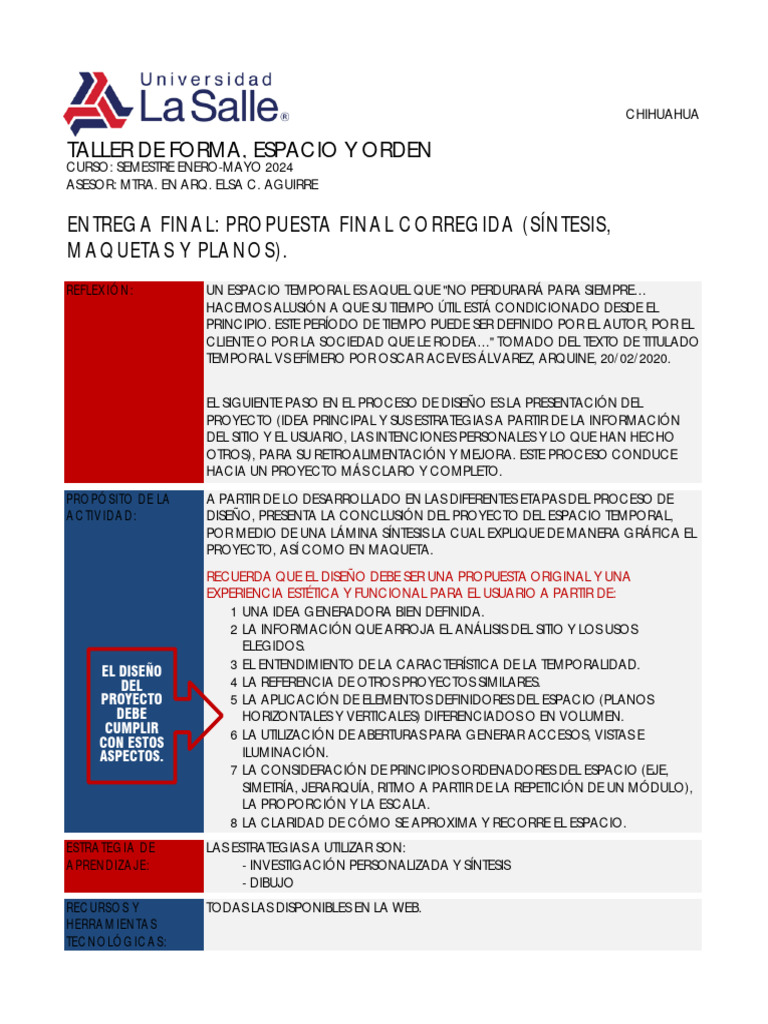 Taller de Forma Espacio y Orden Ene-May2024 - Es | PDF | Diseño ...