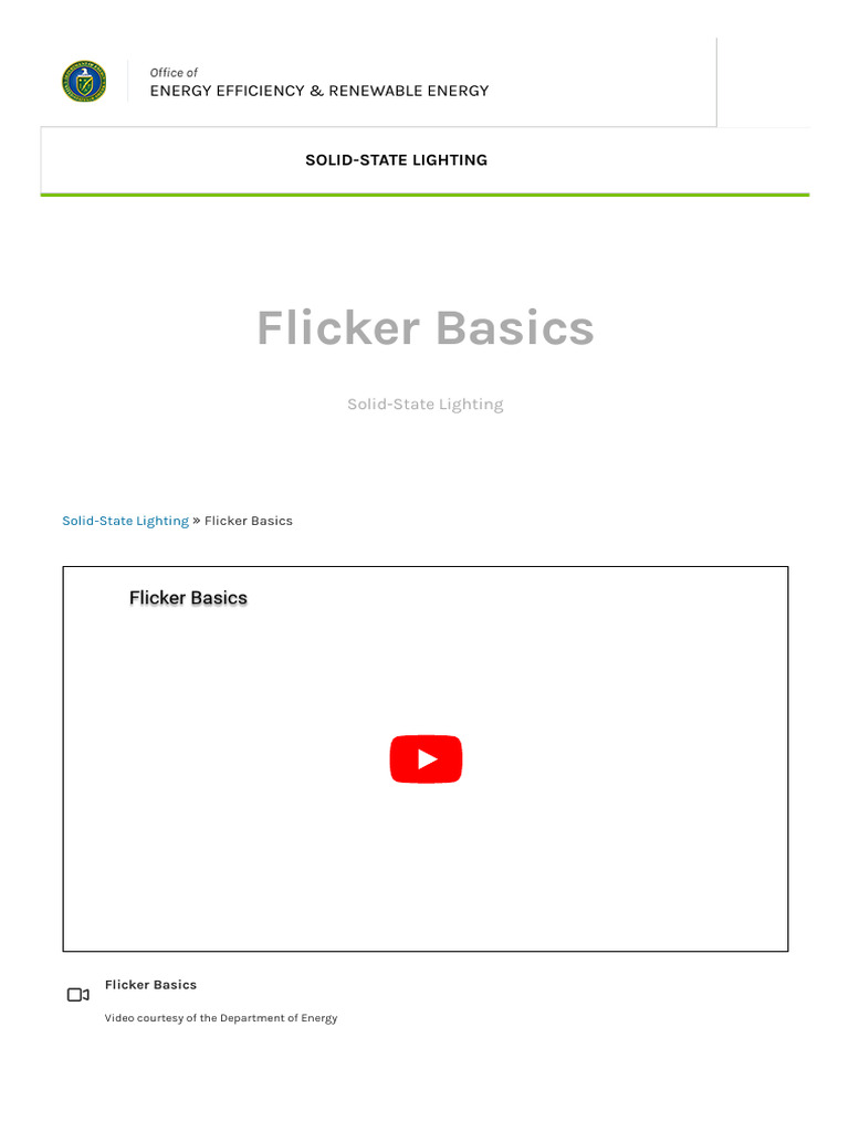 Flicker Basics - Department of Energy | PDF | Fluorescent Lamp | Light ...