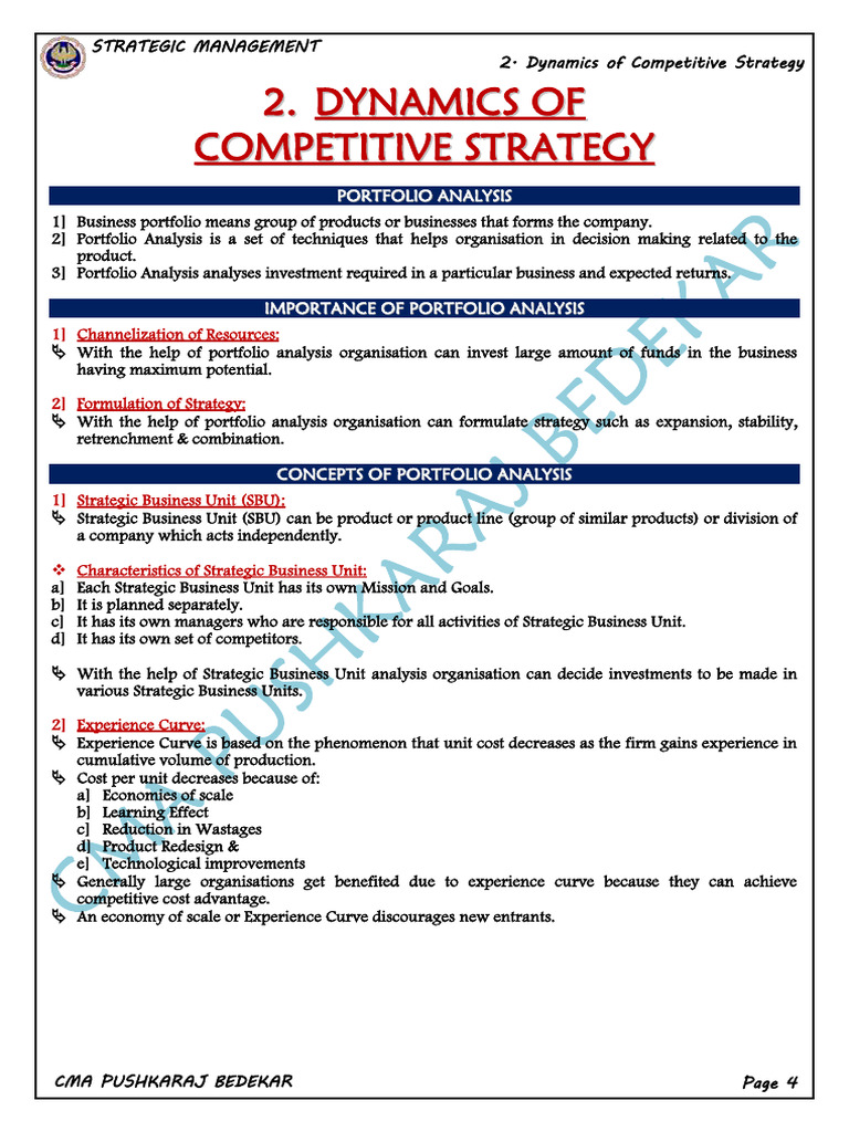 Dynamics of Competitive Strategy | PDF | Strategic Management | Swot ...