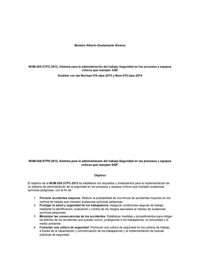 Apendice A Listado SQP Nom 028 Stps 2012 1 2 | PDF | Seguridad y salud ...