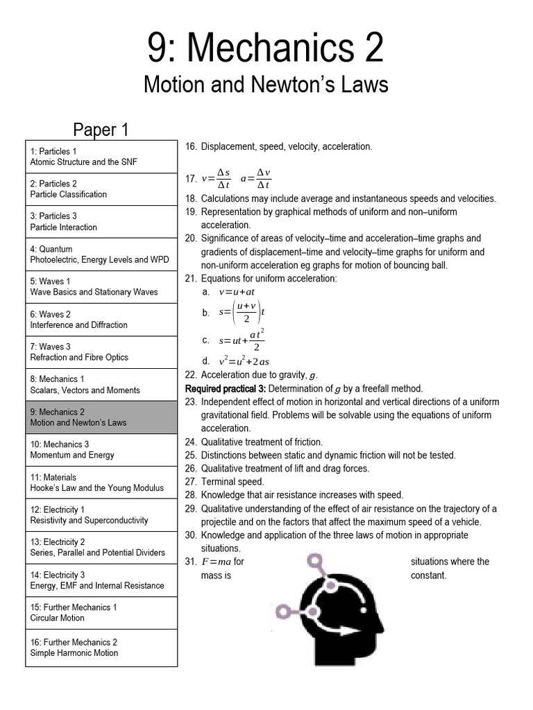 Mechanics 2 - Motion and Newton - S Laws | PDF | Force | Acceleration