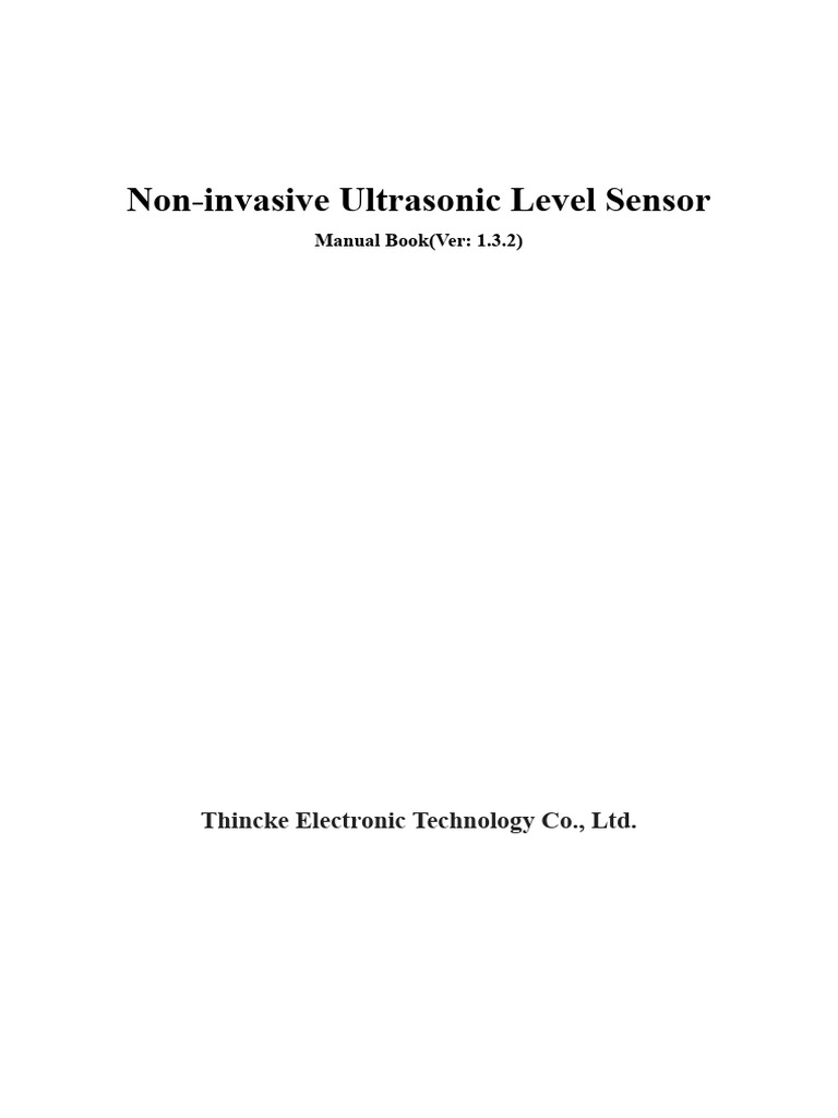 Non Invasive Ultrasonic Level Sensor Manual Book 1.3.2 | PDF