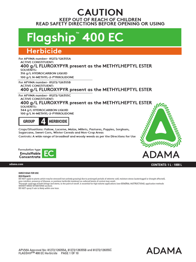 Adama Flagship 400 EC WebLabel A4 | PDF | Herbicide | Maize
