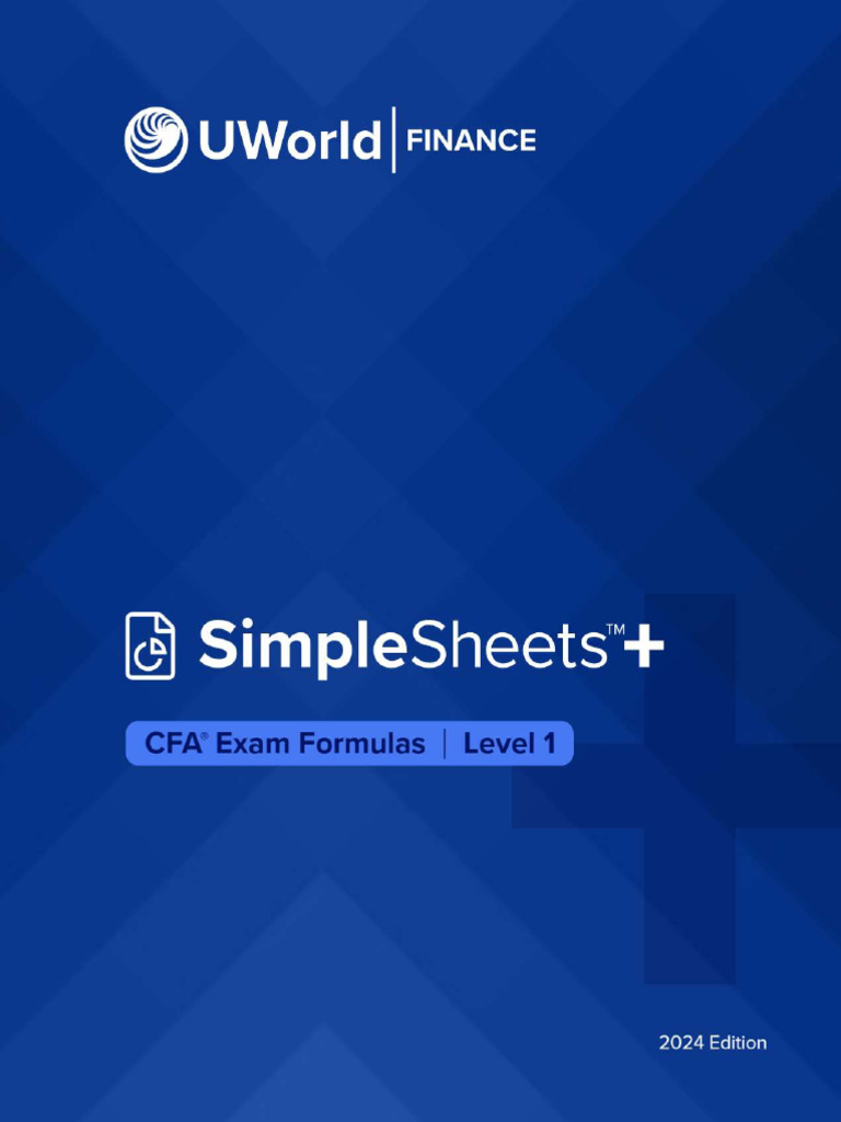 UWORLD FORMULA SHEET 2024 | PDF
