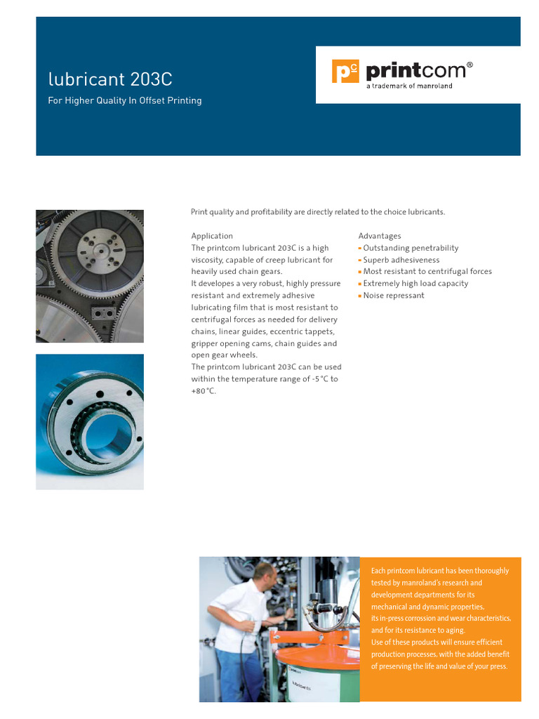 printcom_lubricant_203C_TDS_us | PDF | Lubricant | Materials