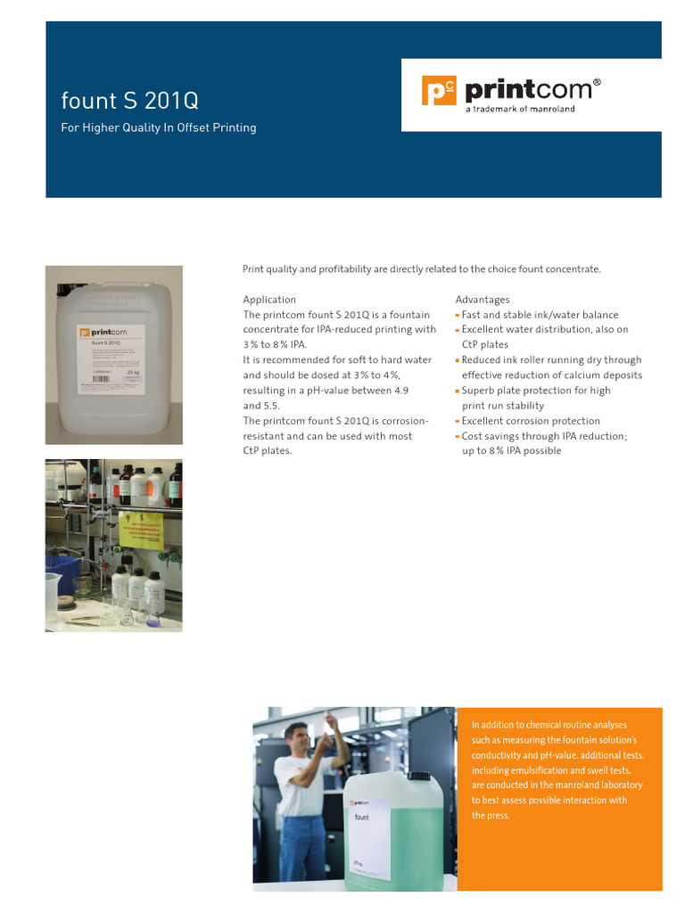 Printcom Fount S 201Q TDS en | PDF | Corrosion | Ph