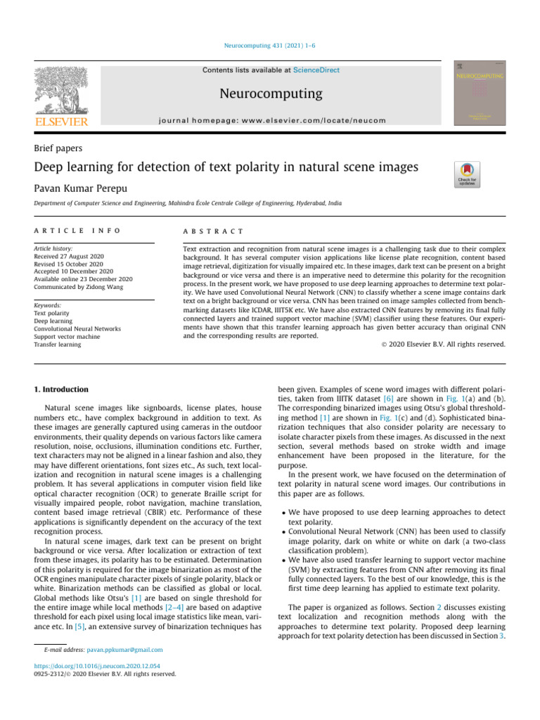 2021 PEREPU - Artificial Intelligence - Deep Learning For Detection of ... 2021 PEREPU - Artificial Intelligence - Deep Learning For Detection of ...