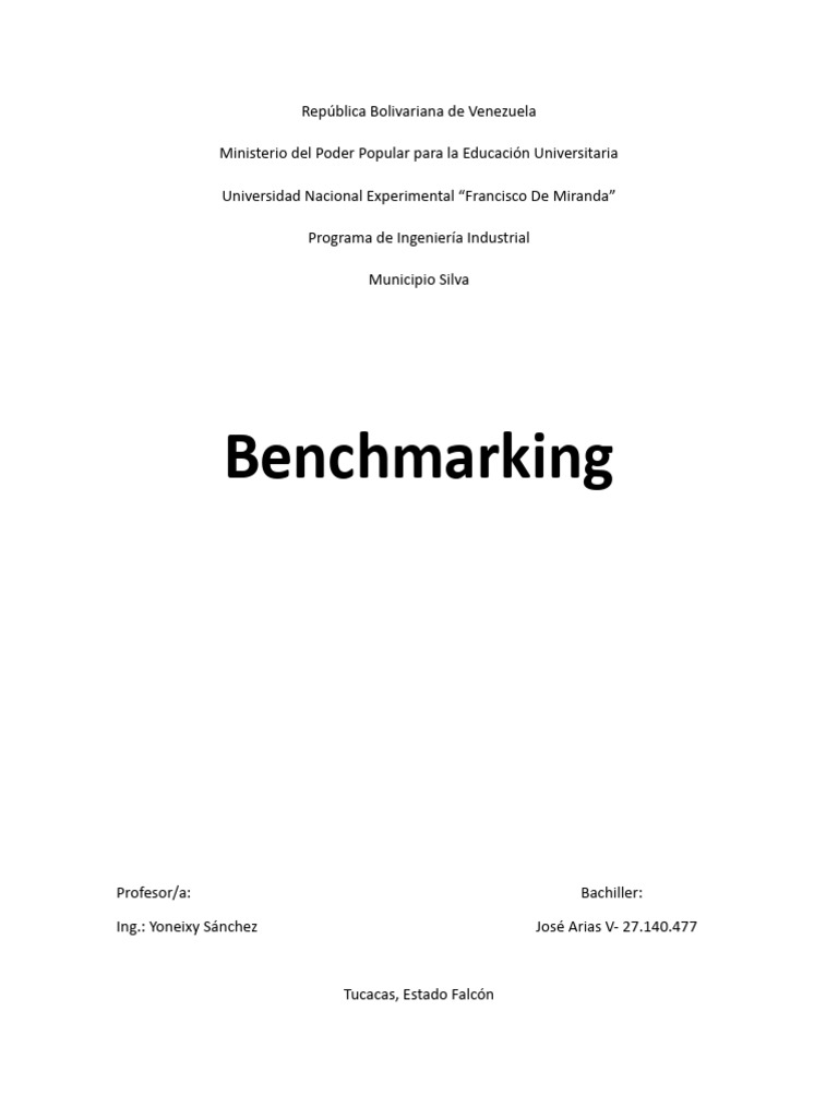 Benchmarking | PDF | Benchmarking | Evaluación
