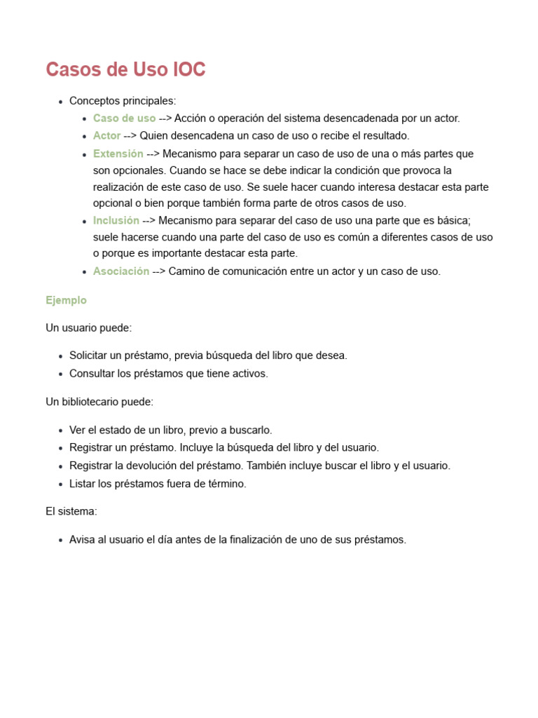 Casos de Uso IOC | PDF