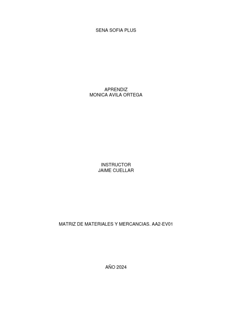 Matriz de Material SENA | PDF | Logística | Almacén