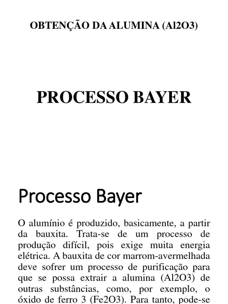 Aula 03 Aluminio - Processo de Bayer | PDF | Liga | Alumínio