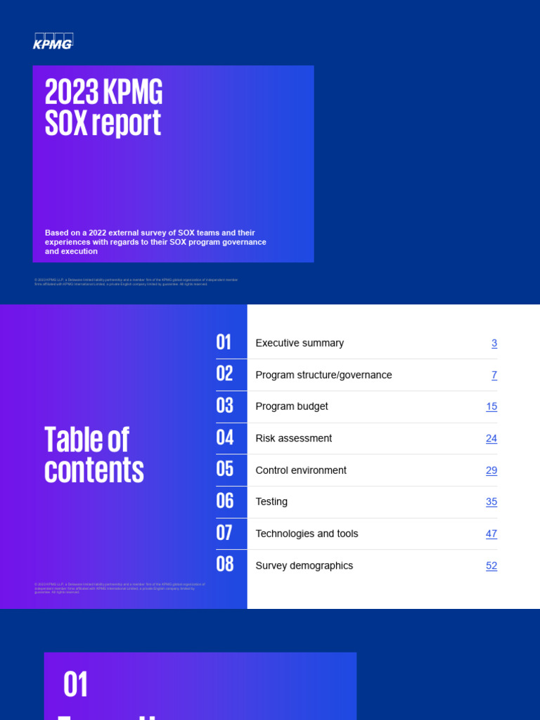 KPMG 2022 SOX Survey Report | PDF | Internal Audit | Limited Liability Partnership