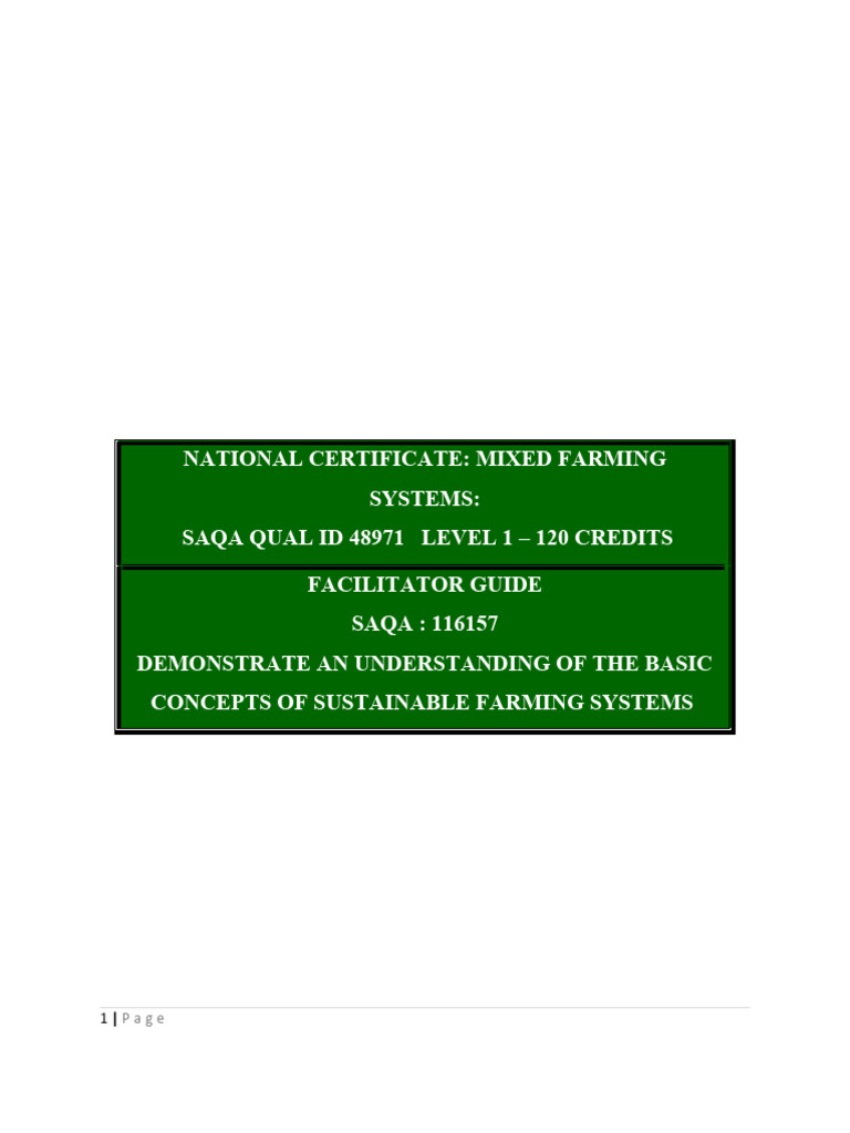 SAQA - 116157 - Facilitator Guide | PDF | Learning | Data