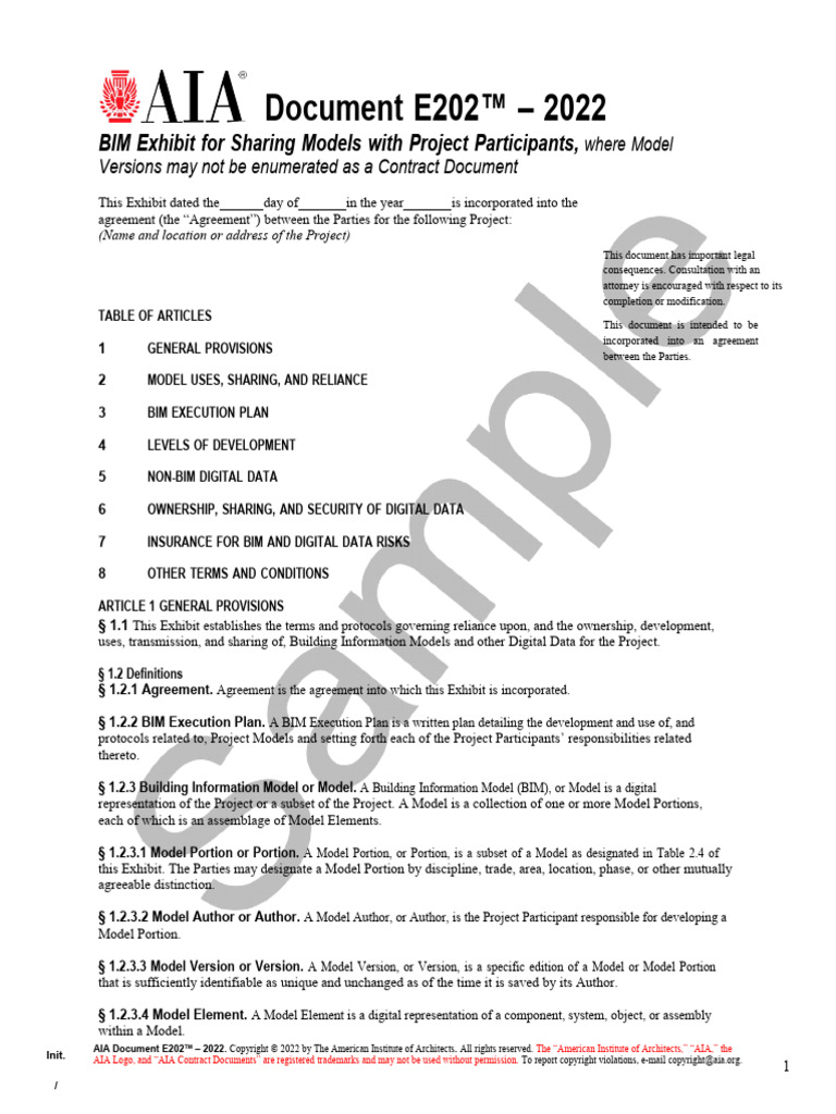 AIA Preview E202-2022 | PDF | Building Information Modeling | Copyright
