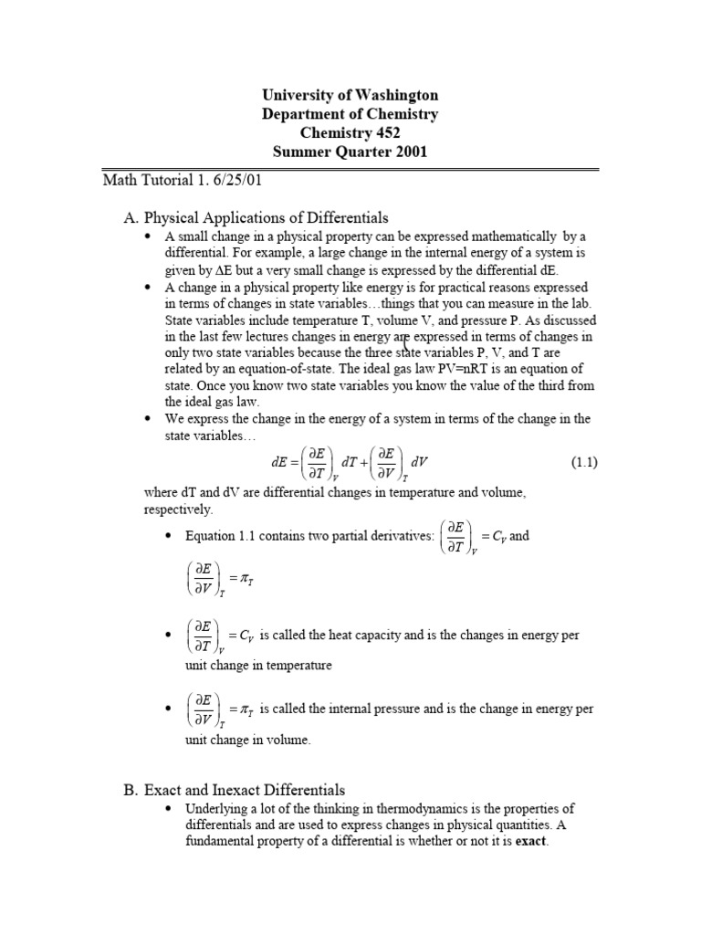 Differenrials 1 | PDF | Variable (Mathematics) | Gases
