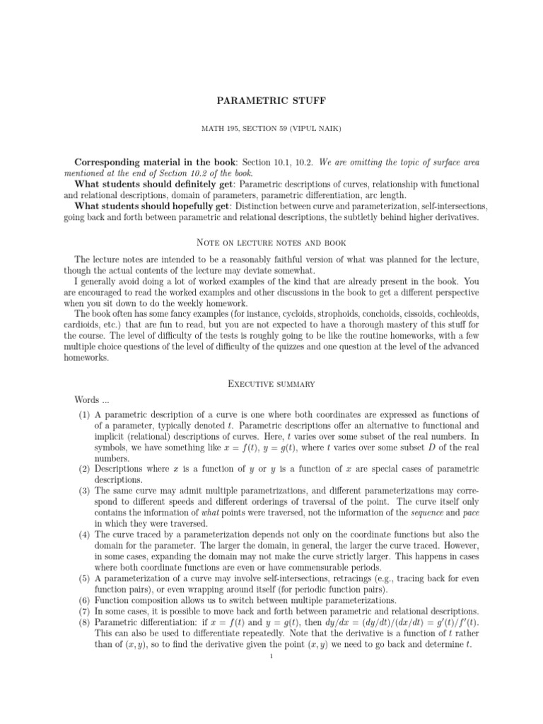 Parametric Differentiation Overview | PDF | Derivative | Function ...