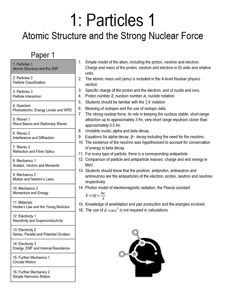Particles 1 - Atomic Structure and The SNF | PDF | Atomic Nucleus | Nuclear Physics