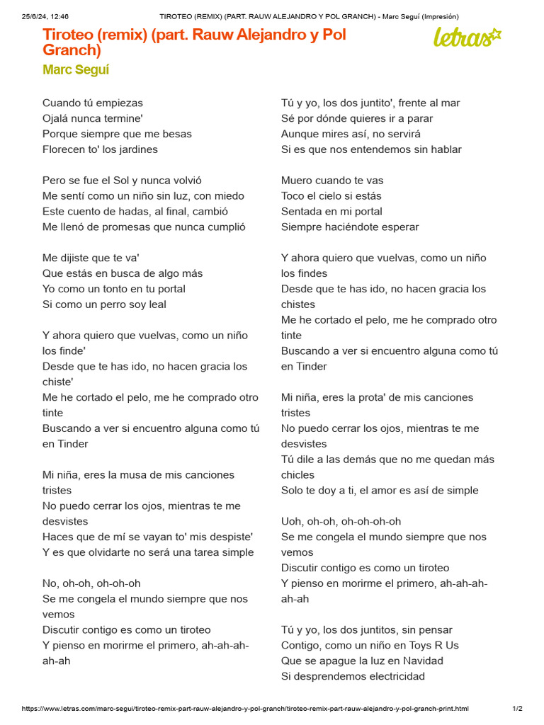 TIROTEO (REMIX) (PART. RAUW ALEJANDRO Y POL GRANCH) - Marc Seguí ...
