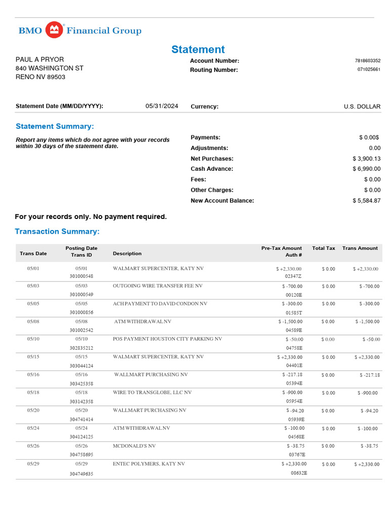 PRYORBMO | PDF | Payments | Cheque