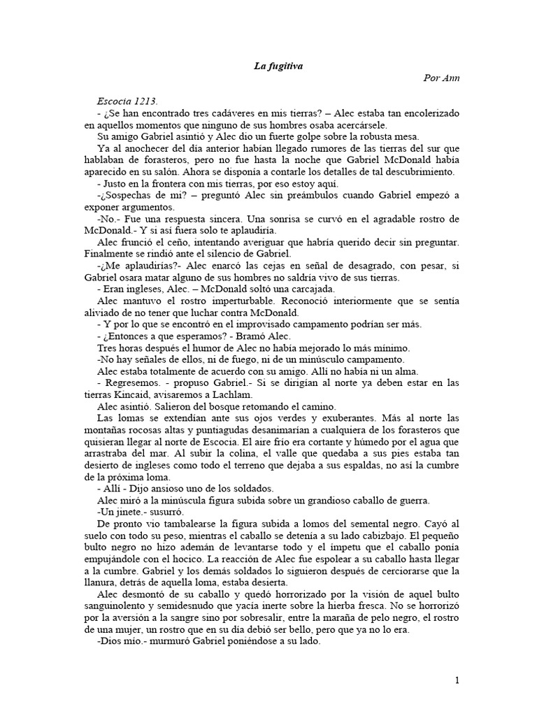 La Fugitiv A | PDF | Amor | Pelo