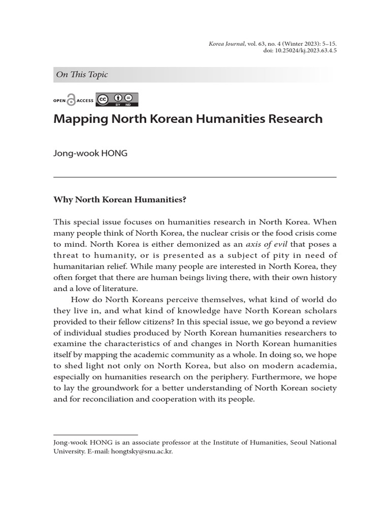 North Korean Humanities Research Overview | PDF | North Korea | World ...