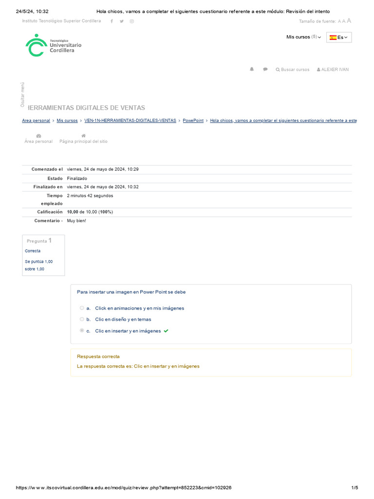 Examen y Cuestionario 1 | PDF | Microsoft PowerPoint | Software