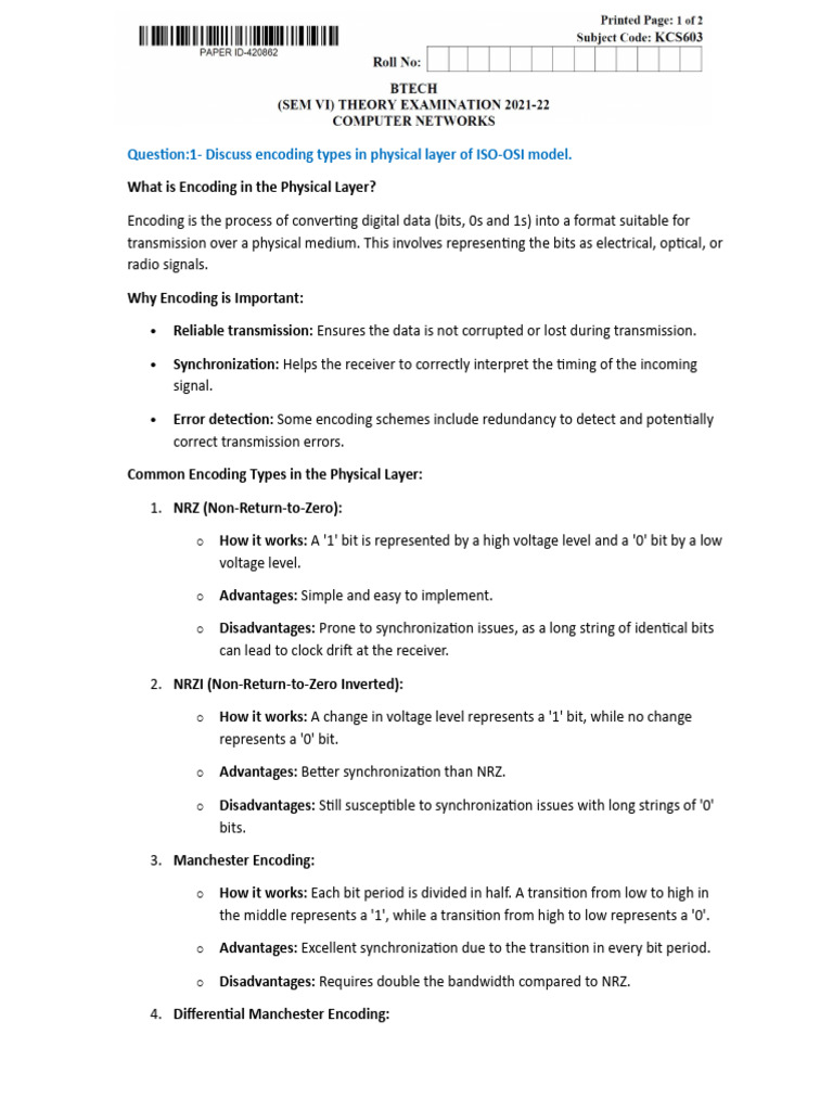 Computer Network Solution 2021 22 AKTU | PDF | Computer Network | Ip Address
