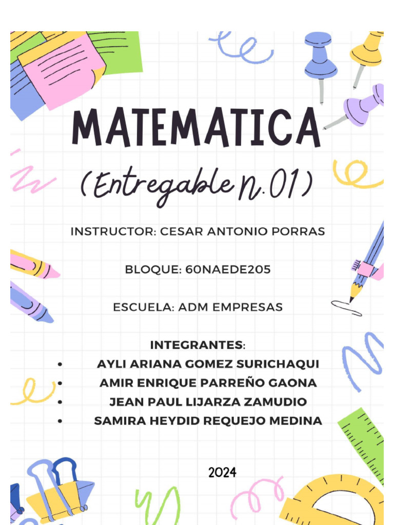 Matematica Formato-Entregable n.01 | PDF