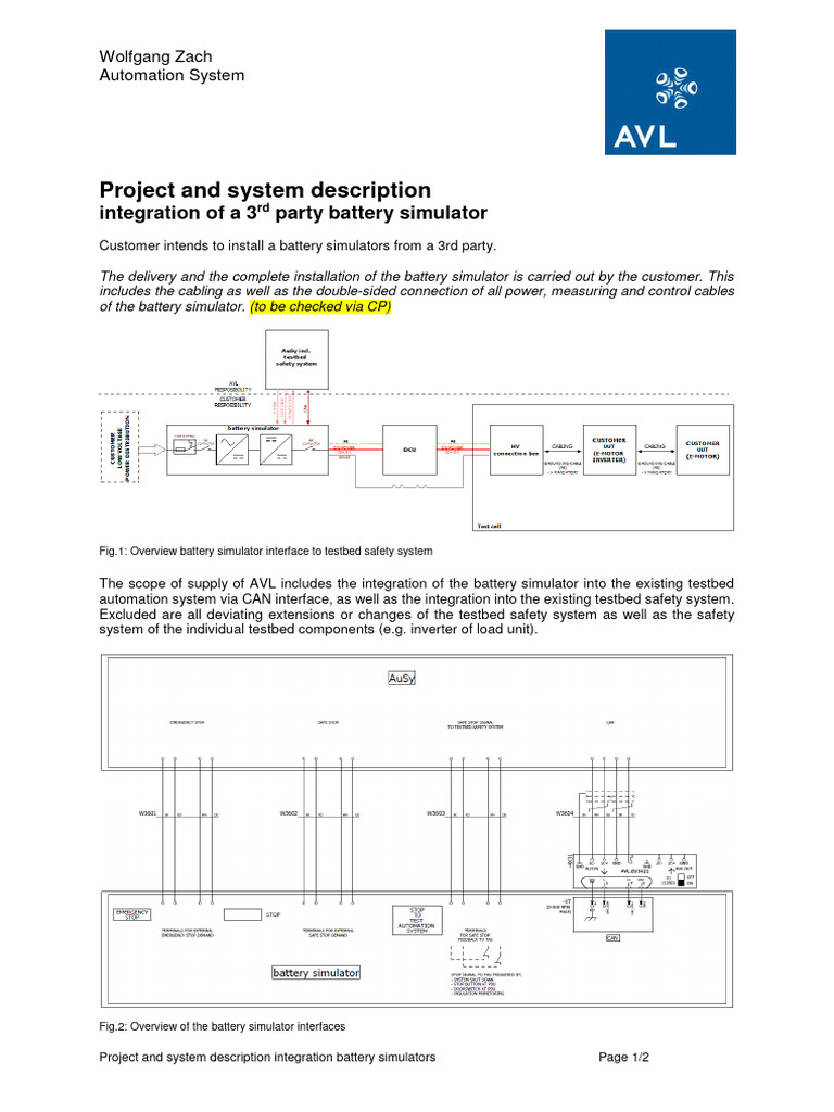 AVL-Project and system description_intergration BattSim_existingTB_Eng_V01 | PDF | Simulation | Risk
