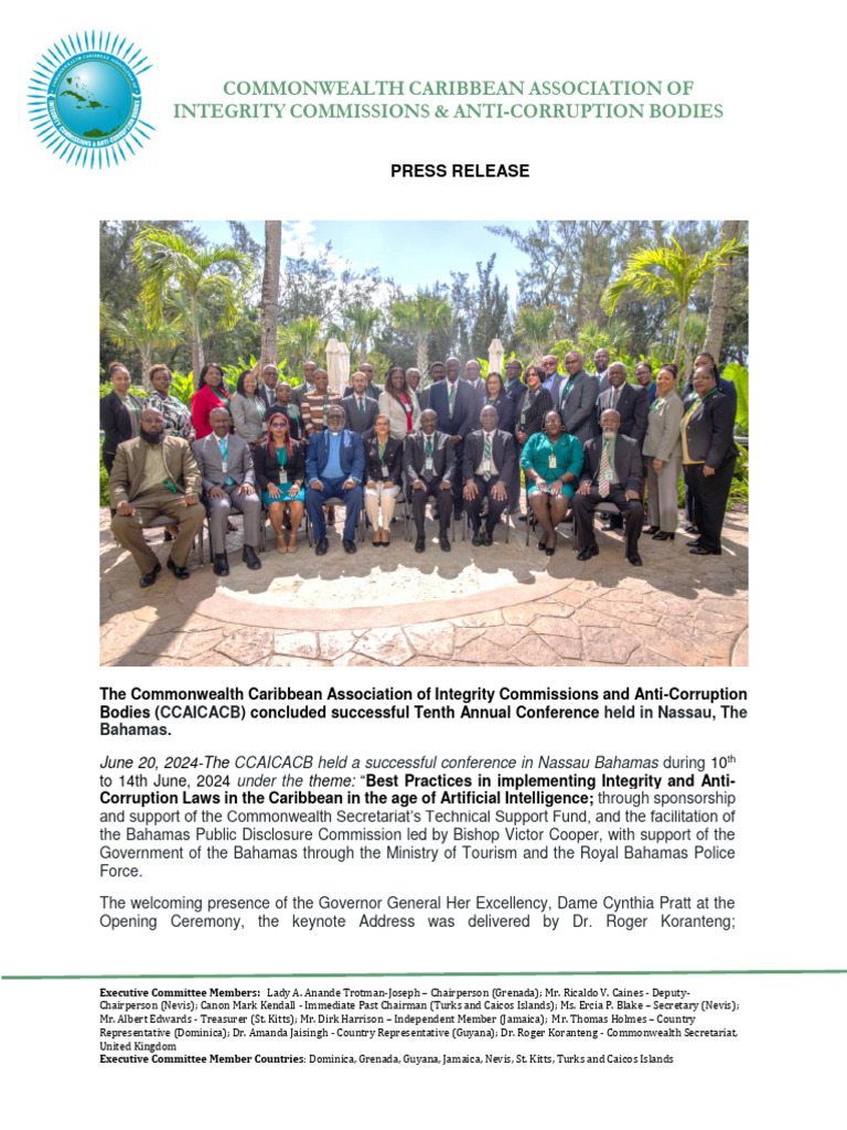 Caribbean Anti-Corruption Conference 2024 | PDF | Caribbean ...