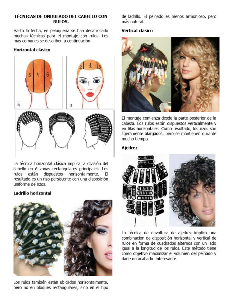 Técnicas de Ondulado Del Cabello Con Rulos | PDF | Pelo