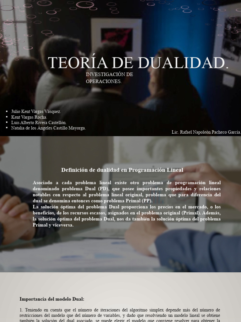 Teoría de Dualidad | PDF | Análisis numérico | Algoritmos y Estructuras de Datos