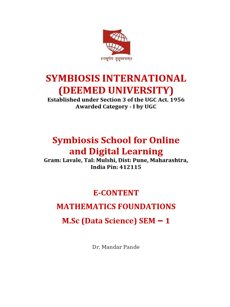 7-Mathematics Foundations SLM | PDF | Set (Mathematics) | Equations