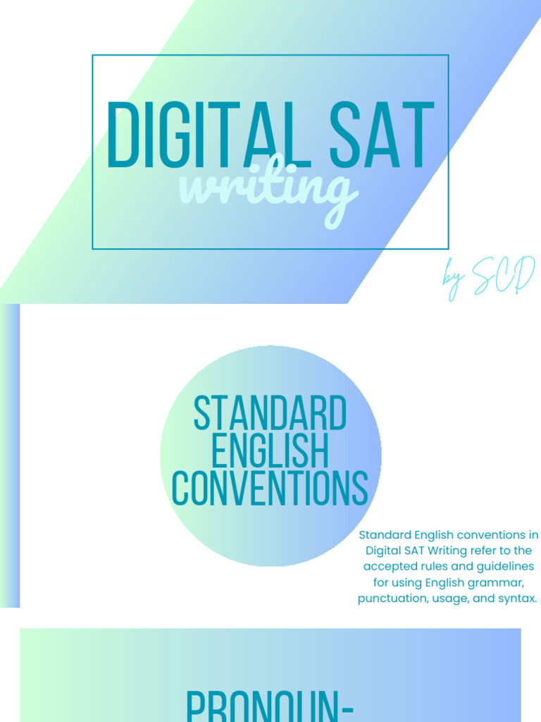 Digital SAT Writing Pronoun-Antecedent Agreement by SCD | Download Free ...