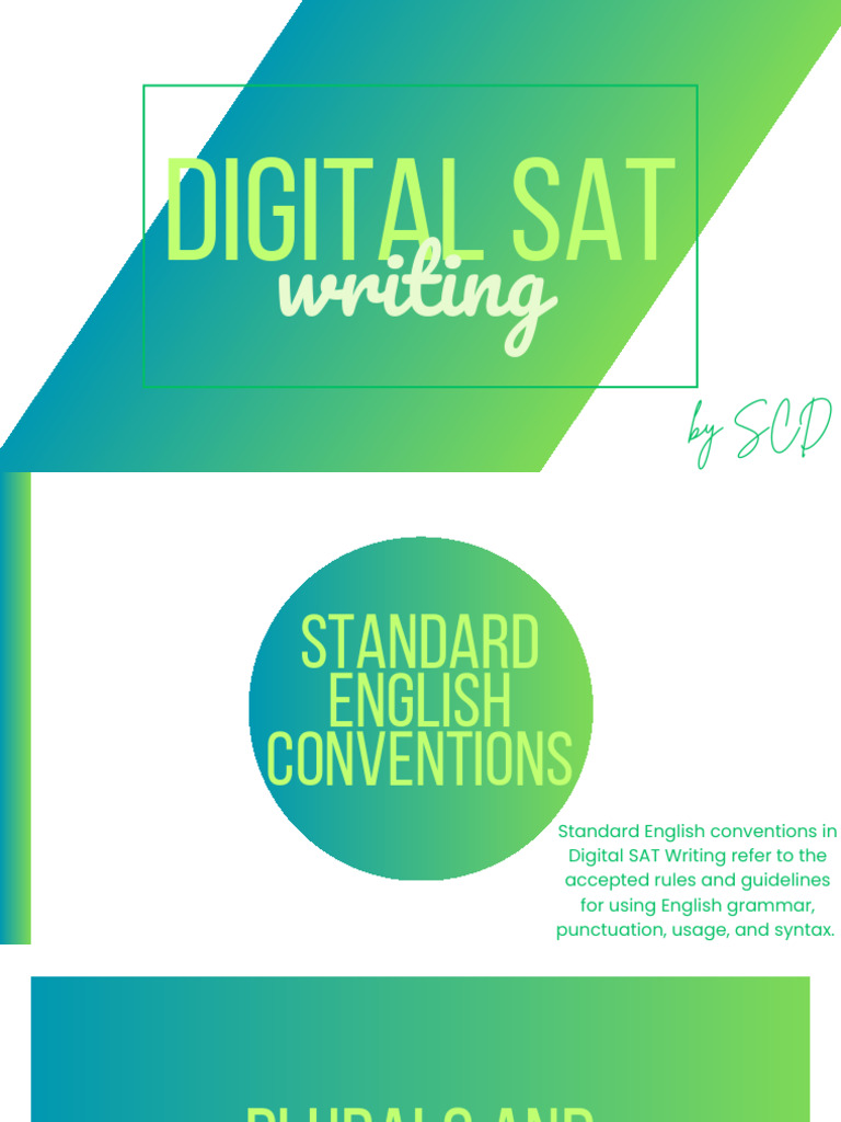 Digital SAT Standard English Conventions | PDF | Plural | Noun