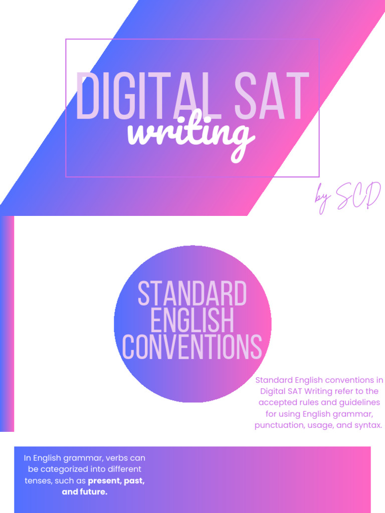 Digital SAT Writing Verbs by SCD | PDF | Grammatical Tense | Perfect ...