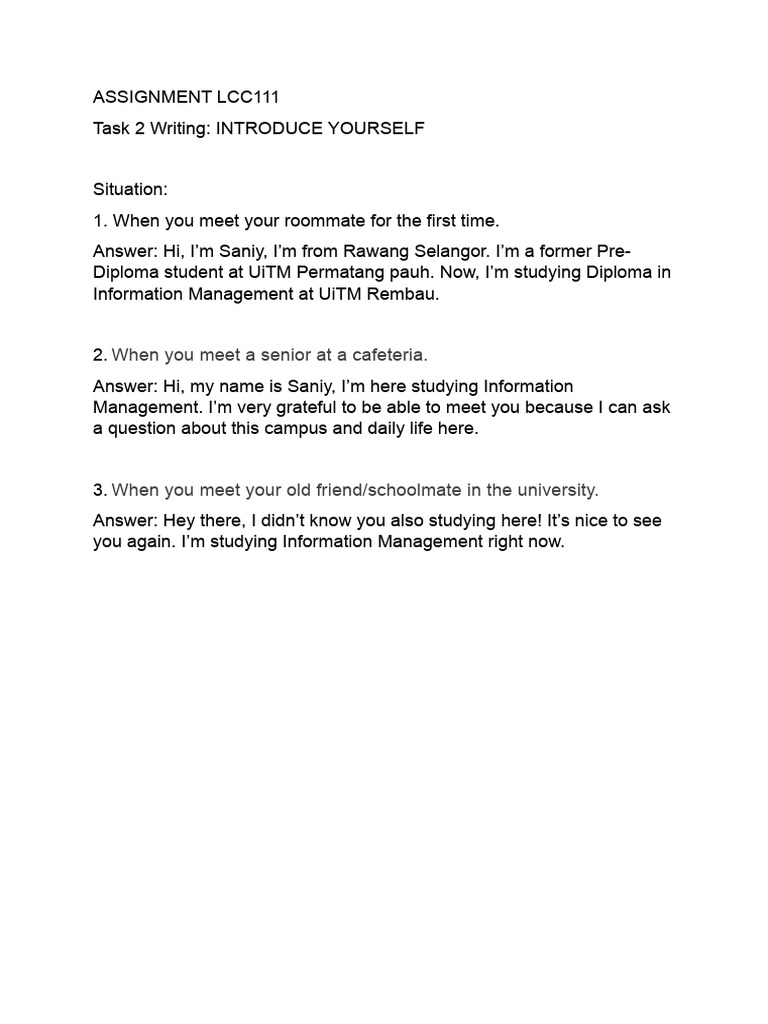 Assignment Lcc111 Pdf Self Improvement