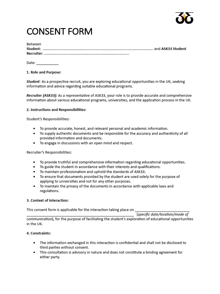 ASK33 Constent Form | PDF | Career & Growth