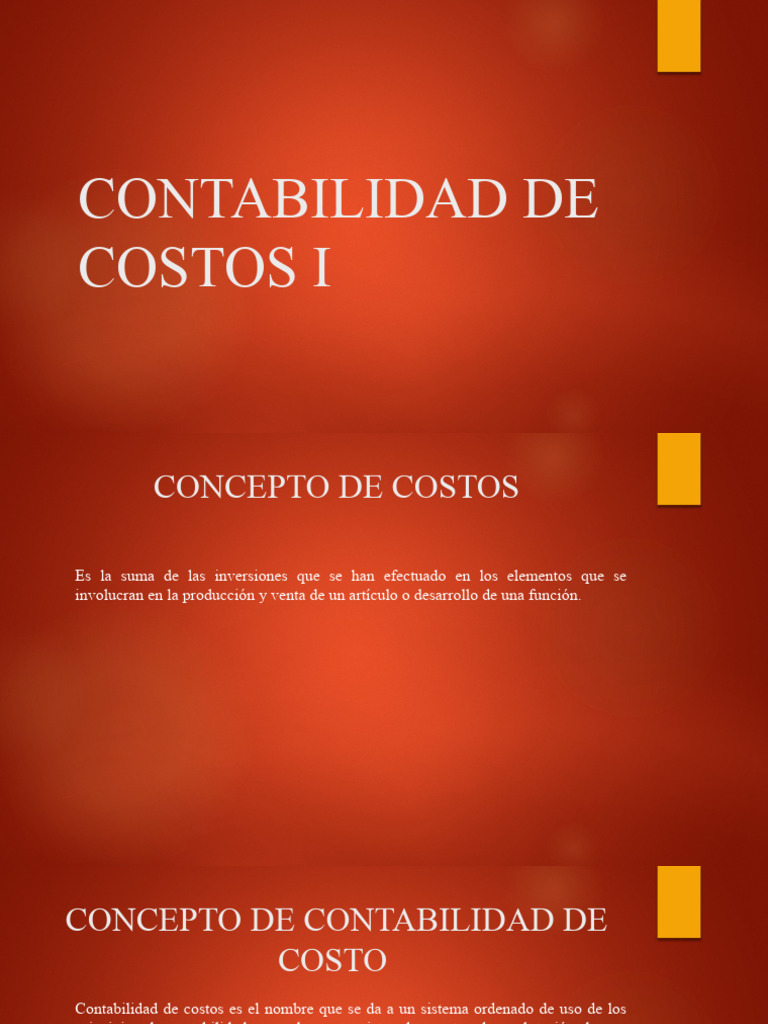 Contabilidad de Costos I (Dipositivas 1) | PDF | Contabilidad | Business