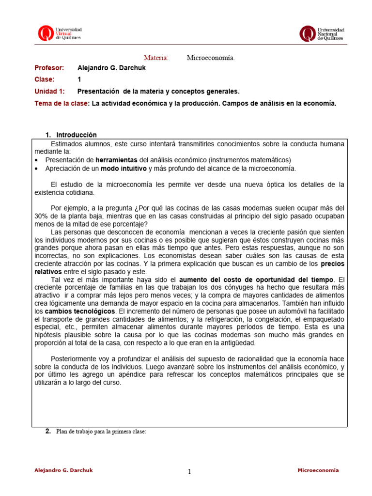 Clase 1 | PDF | Bienes | Precios