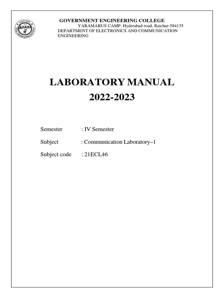 Comm - Lab Manual-Final 31.05.23 | PDF | Modulation | Frequency Modulation