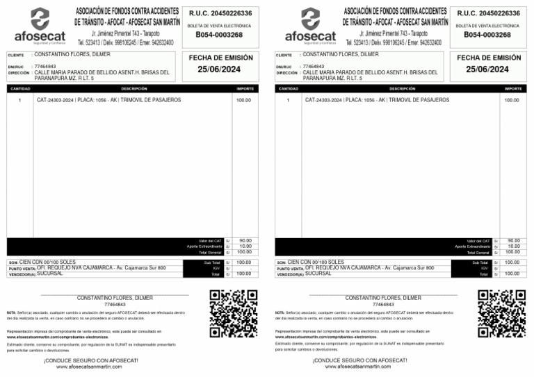 Boleta B054 0003268 | PDF