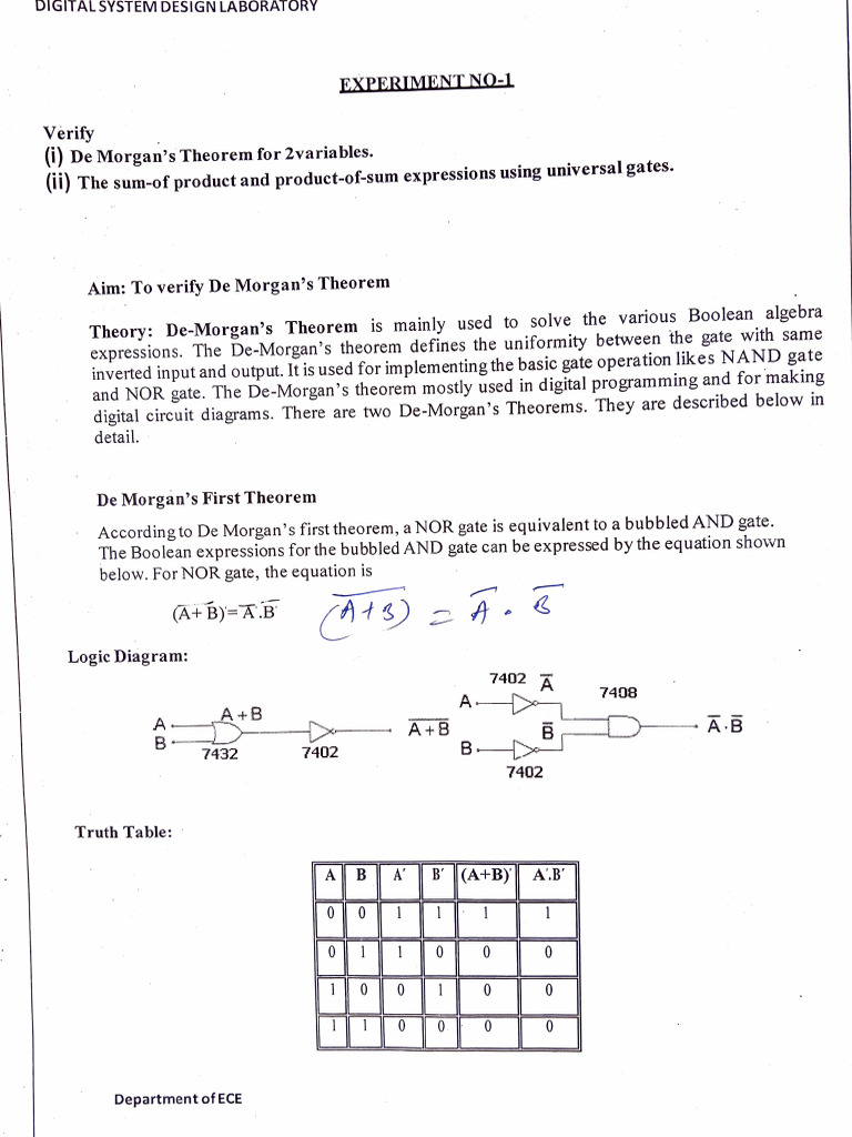 LD Lab Experiments | PDF
