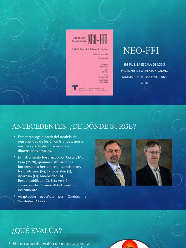 4ta Clase Psicometría. NEO-FFI | PDF | Desarrollo humano | Psicología Social