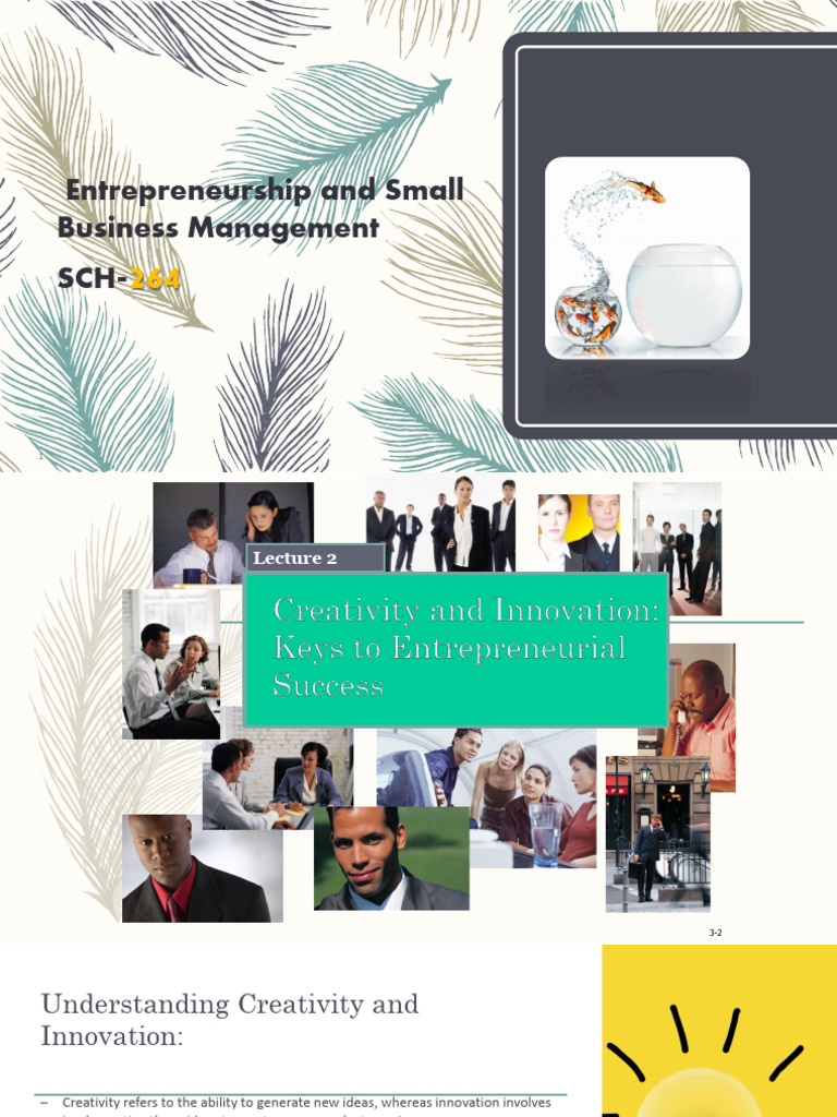 Lecture 3 - SCH264 - Innovation | PDF | Entrepreneurship | Innovation